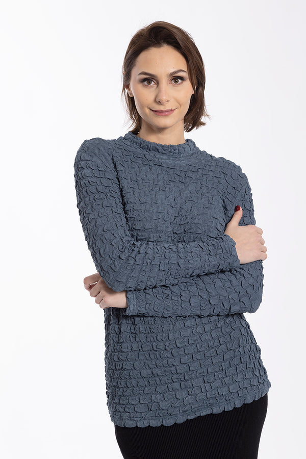 Static Textured Bubble Top - Shirts & Tops - PinkOrchidFashion